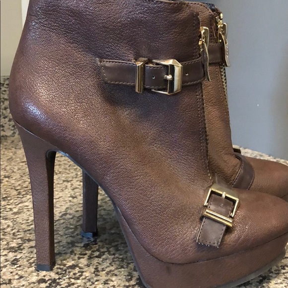 BCBG | Shoes | Bcbg Brown Bootie Heel | Poshmark